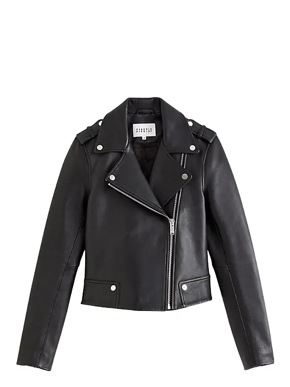 Claudie Pierlot Biker-collar Leather Jacket - Black