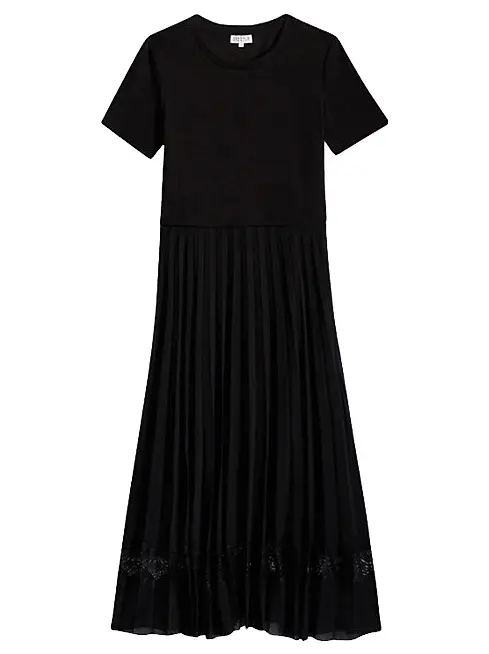 Claudie Pierlot Telie Pleated Midi Dress - Black