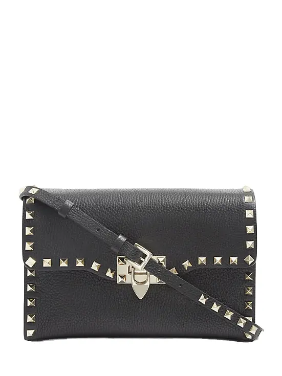 Valentino Garavani Rockstud Leather Satchel - Black