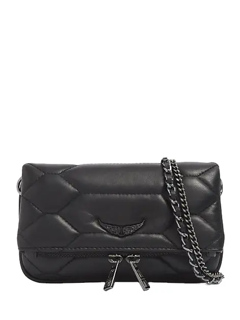 Zadig&Voltaire Rock Nano Leather Crossbody Bag - Noir