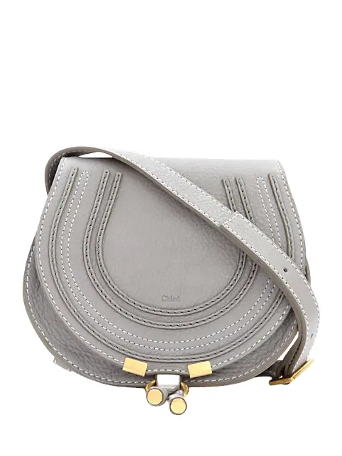 Chloé Marcie Leather Cross-body Bag - Cashmere Grey