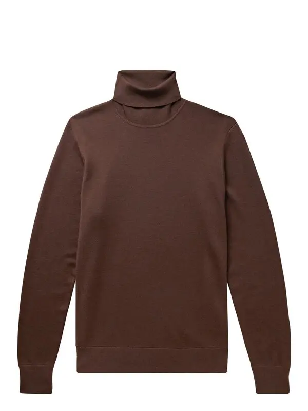 Loro Piana Dolcevita Slim-fit Sweater - Brown