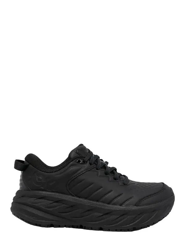 HOKA® Logo-embossed Chunky Leather Sneakers - Black
