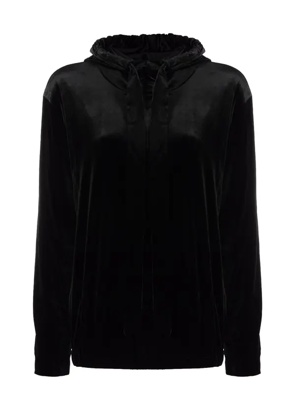 Norma Kamali Long-sleeve Hoodie Top - Black