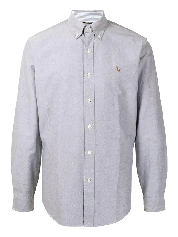 Polo Ralph Lauren Embroidered-motif Long-sleeve Shirt - Grey