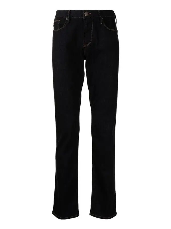 Emporio Armani Mid-rise Straight-leg Jeans - Blue