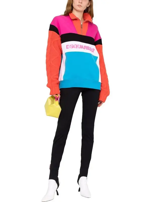 Dsquared2 Colour-block Cotton Sweatshirt - Pink
