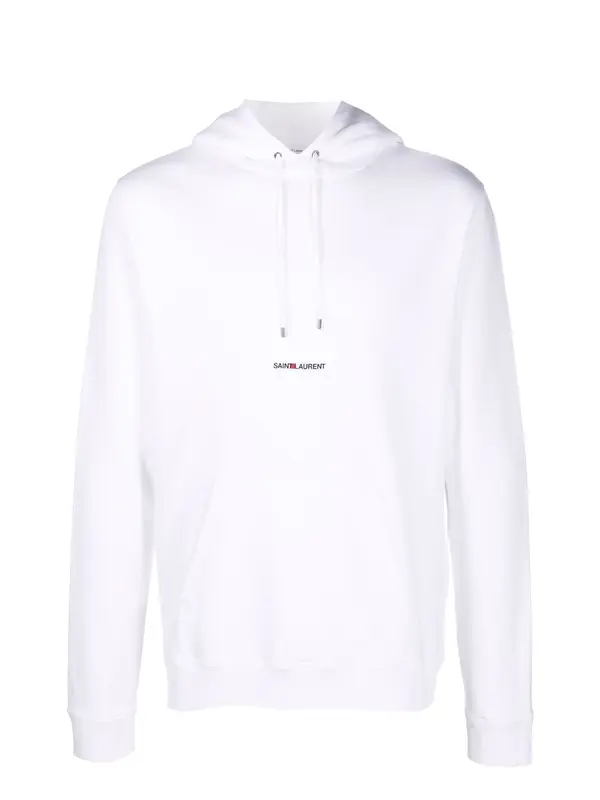 Saint Laurent Logo-print Hoodie - White