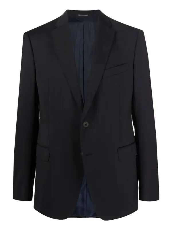 Emporio Armani Fitted Single-breasted Blazer - Black
