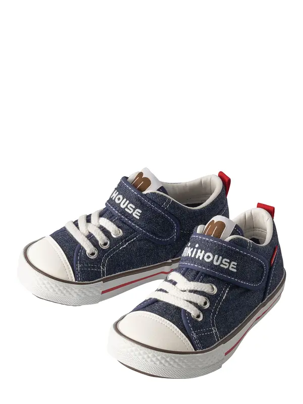 MIKI HOUSE Logo Strap Sneakers - Navy
