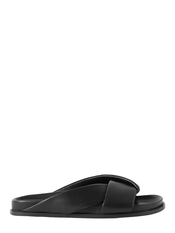 EMME PARSONS Leather Slides - Black