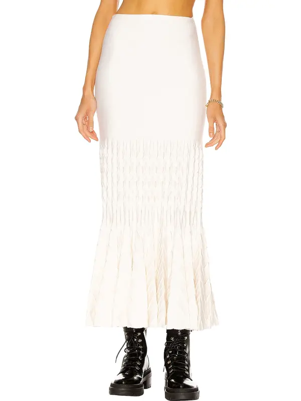 Alaïa Fit And Flare Maxi Skirt - Ivoire