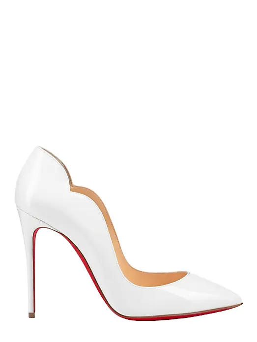 CHRISTIAN LOUBOUTIN Hot Chick 100 Patent-leather Courts - Bianco