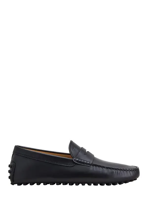 TOD'S Gommino Leather Loafers - Black