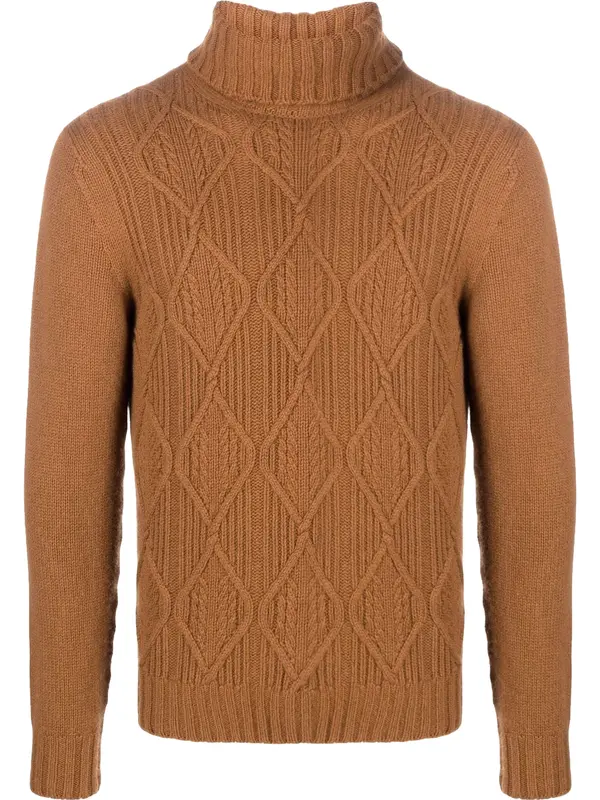 DRUMOHR Chunky Turtleneck Cashmere Jumper - Brown