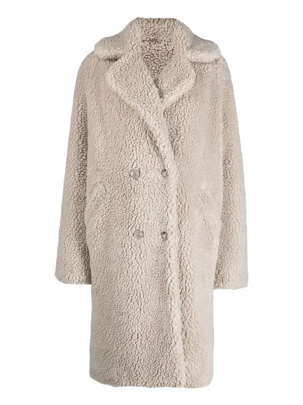 Philipp Plein Teddy Bear Oversized Cocoon Coat - Neutrals