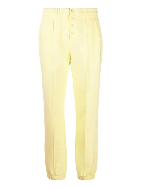 Helmut Lang Logo-embroidered Buttoned Track Pants - Yellow
