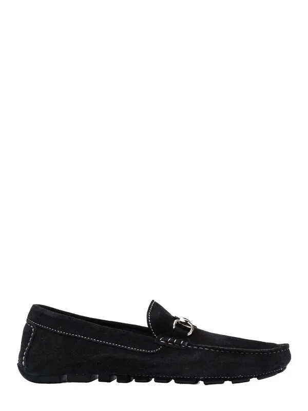 Philipp Plein Suede Logo Moccasins - Black