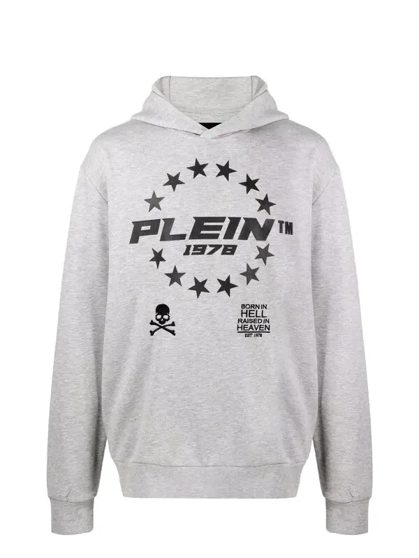 Philipp Plein Logo-print Pullover Hoodie - Grey