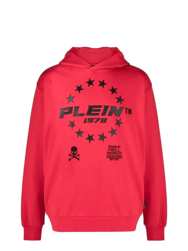 Philipp Plein Logo-print Pullover Hoodie - Red