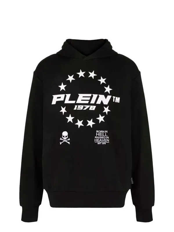 Philipp Plein Logo-print Pullover Hoodie - Black