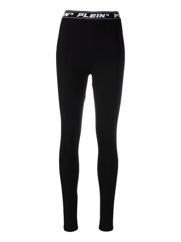 Philipp Plein Logo-waistband Leggings - Black