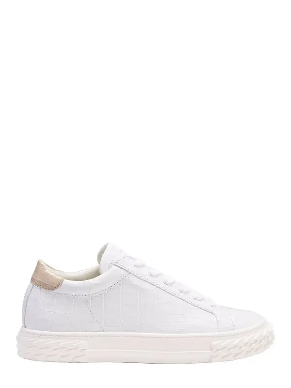GIUSEPPE ZANOTTI Blabber Crocodile-print Leather Sneakers - White
