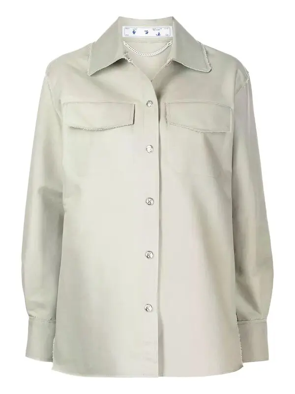Off-White Raw Edge Shirt Jacket In Light - Grey