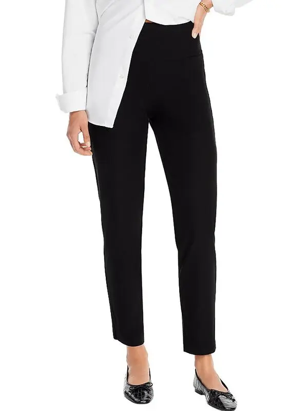 Eileen Fisher High-waist Slim-fit Trousers - Black
