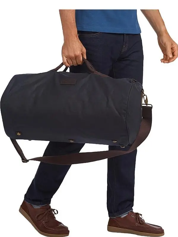 Barbour Waxed Cotton Holdall - Navy