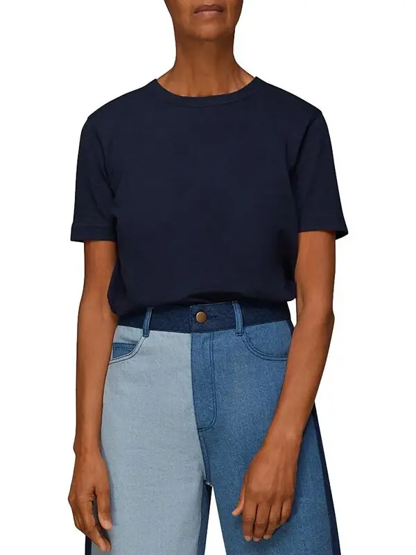 Whistles Emily Ultimate Cotton Tee - Navy