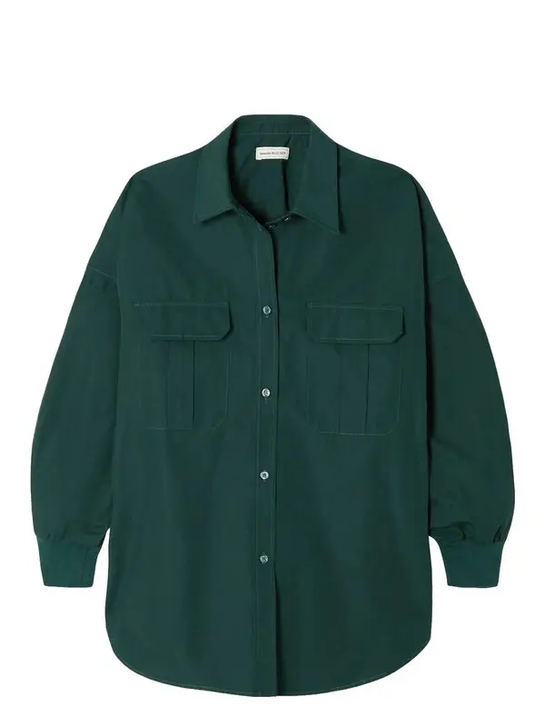 Alexander McQueen Oversized Cotton-poplin Shirt - Green