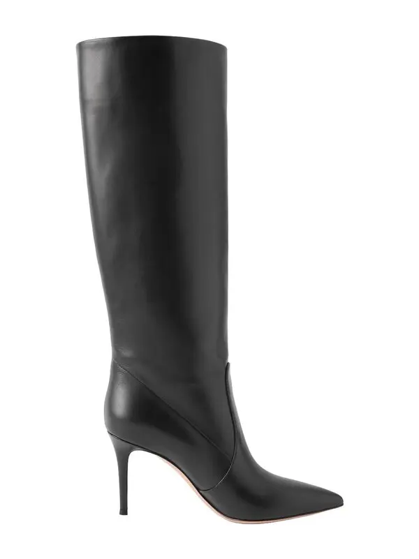 GIANVITO ROSSI Hansen 85 Leather Knee Boots - Black