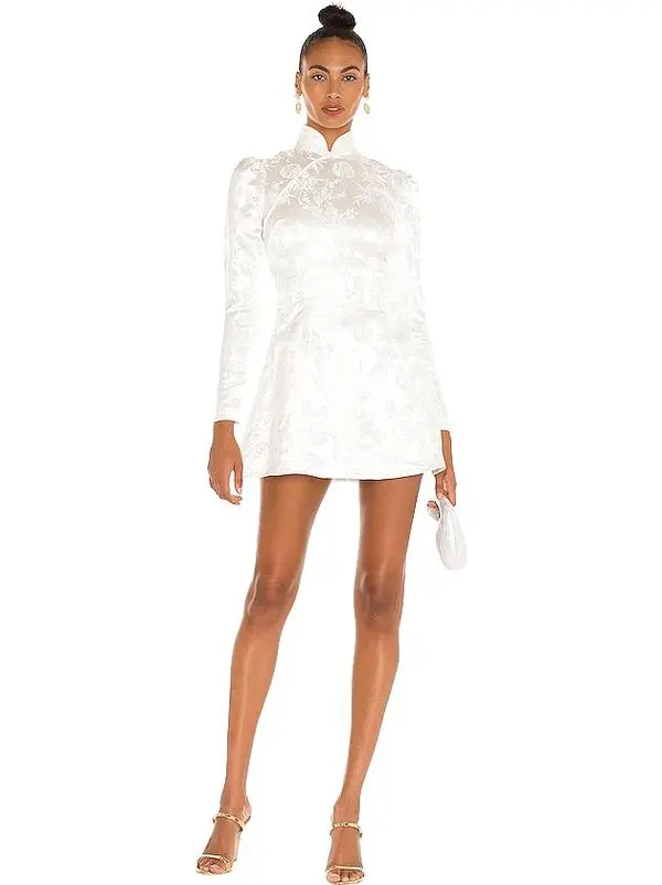 SAU LEE Joyce Chinese Jacquard Mini Dress - Ivory