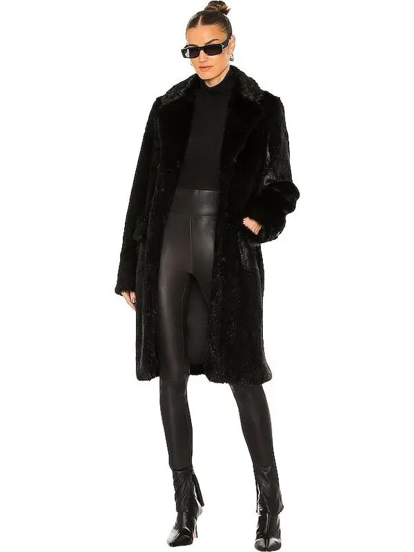 RtA Dawson Faux Fur Coat - Black