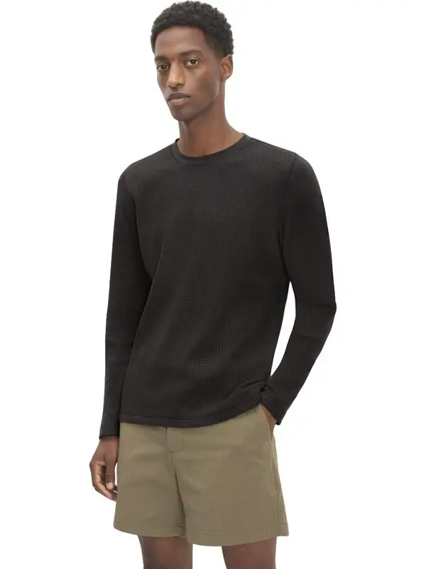 Everlane Waffle Long-sleeve Crew Tee - Black