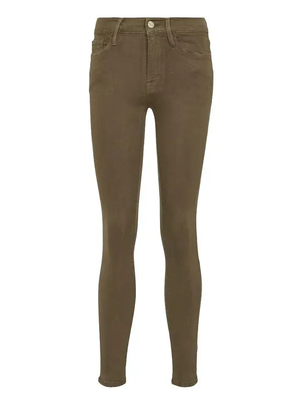FRAME Le Skinny De Jeanne Mid-rise Jeans - Green