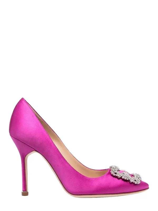 Manolo Blahnik Hangisi Satin Pumps - Purple