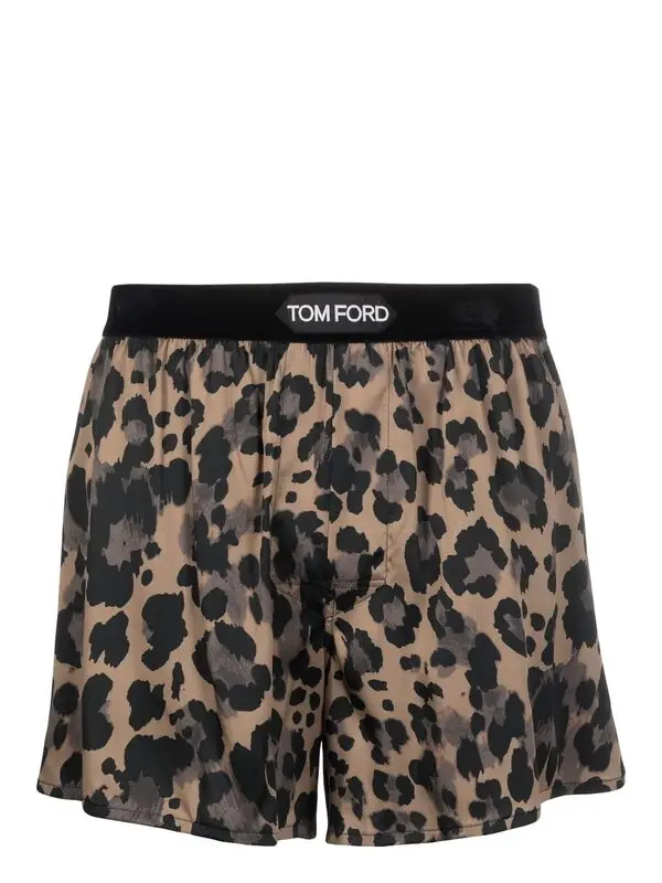 TOM FORD Leopard-print Boxer Shorts - Neutrals