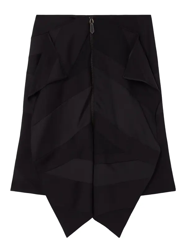 Burberry Flag Print Draped Skirt - Black