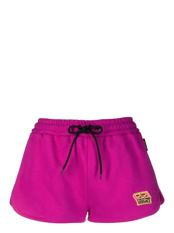 Versace Logo-patch Track Shorts - Pink