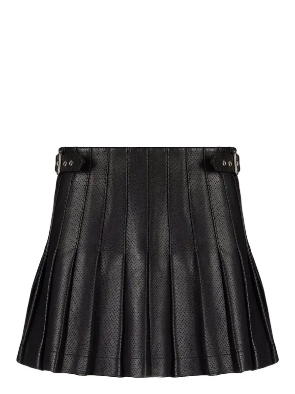 Philosophy Di Lorenzo Serafini Pleated Leather Miniskirt - Black