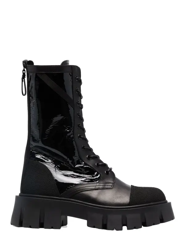 Premiata Lace-up Leather Boots - Black