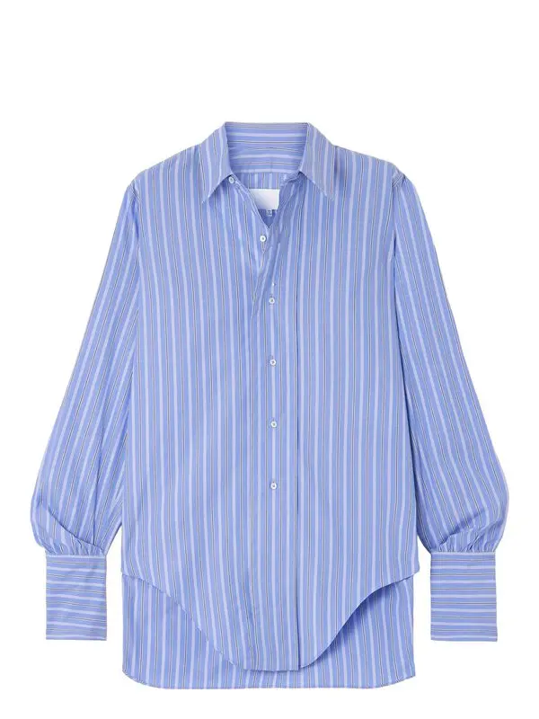 MAISON MARGIELA Striped Cotton-poplin Shirt - Blue