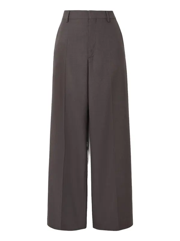 JW Anderson Grain De Poudre Wool Wide-leg Pants - Brown