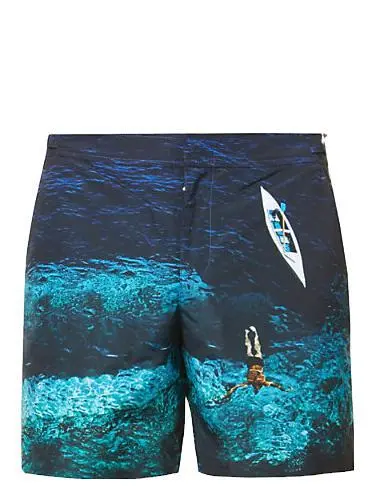 Orlebar Brown Bulldog Photographic Print Swim Shorts - Deep Sea