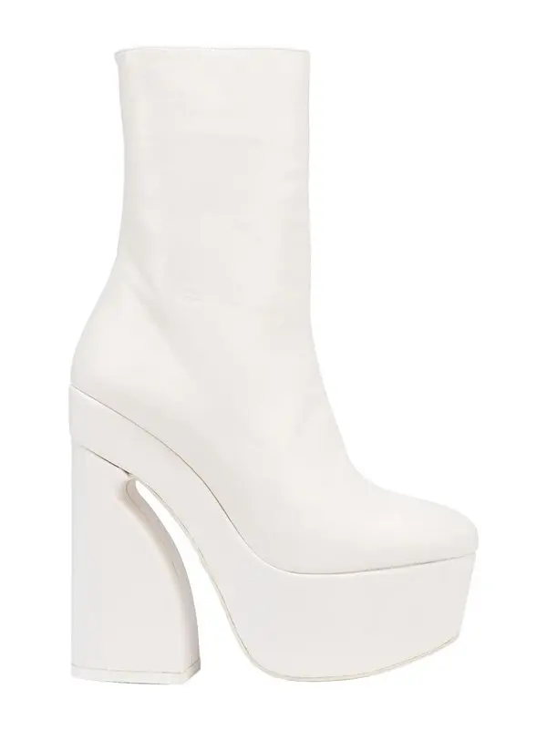 Giambattista Valli Platform Calf-high Leather Boots - White