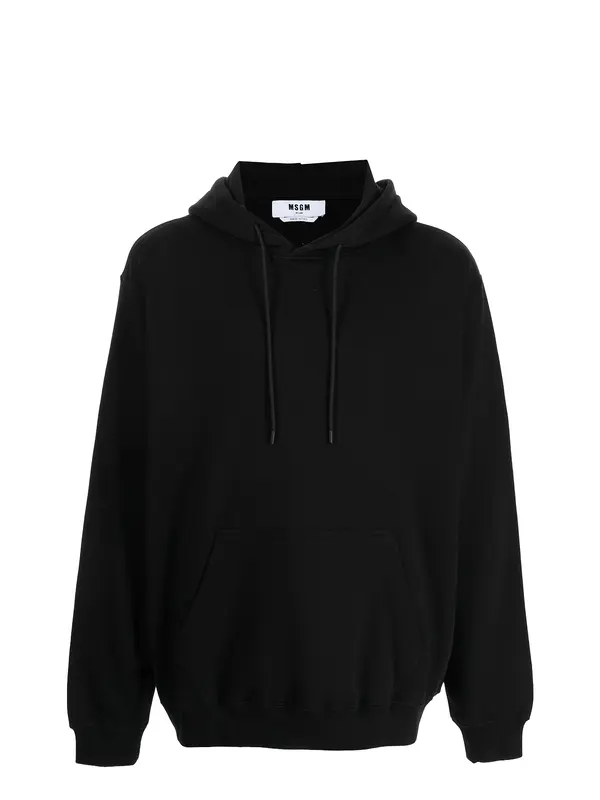 MSGM Logo Print Hoodie - Black