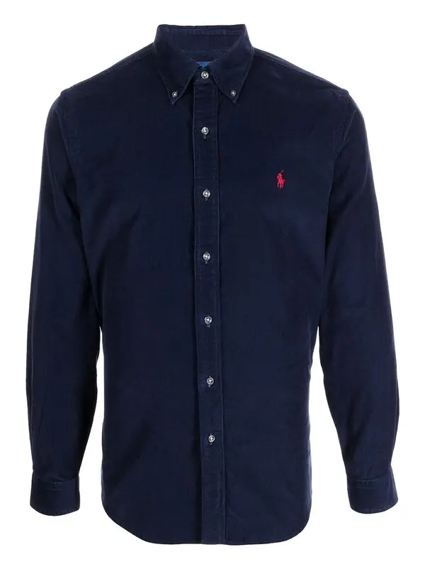Polo Ralph Lauren Logo-embroidered Long-sleeve Shirt - Blue