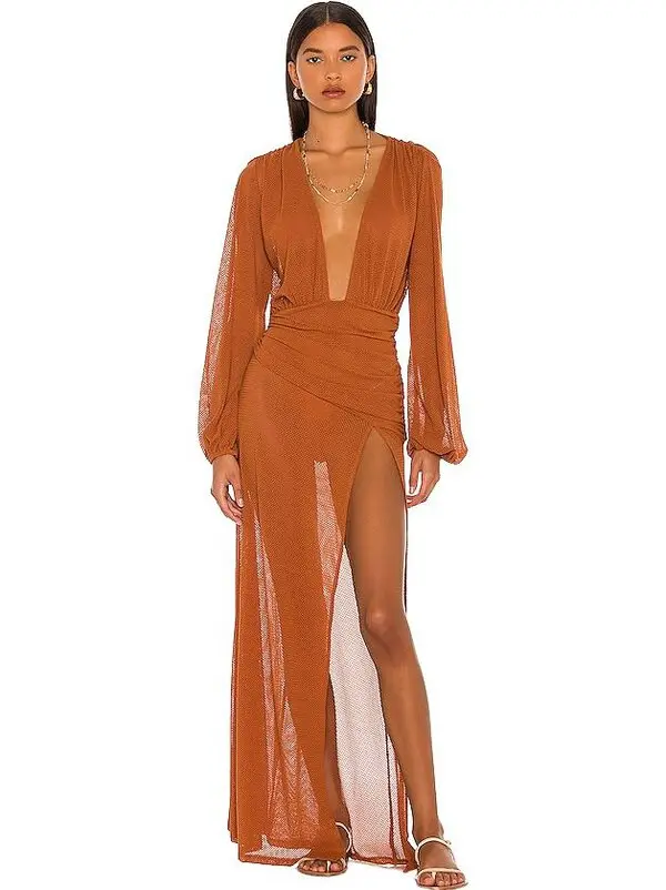 CAMILA COELHO Kimber Maxi Dress - Hazel Brown
